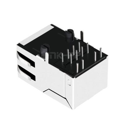中国 LPJ6014AWNL 10/100 Base-T シングルポート RJ45 ジャック トランスフォーマータブアップ グリーン/グリーン LED 販売のため