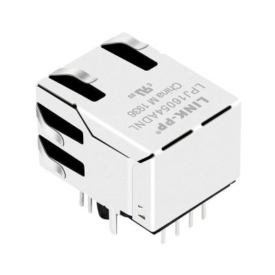 中国 LPJ16054ADNL タブアップ シールドされたRJ45コネクタ シングルポート10/100ベースT イエロー/グリーンLED 販売のため