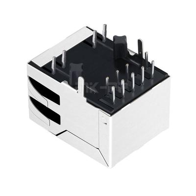 中国 HR861153A 互換LINK-PP LPJ0284HDNL 10/100 ベースT POE RJ45 ジャック 組み込み磁気タブダウン 黄色/緑色 LED 販売のため