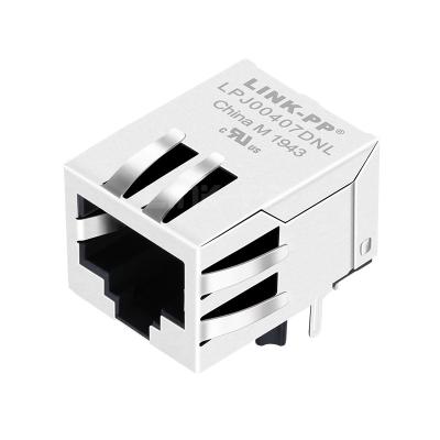 中国 LPJ00407CNL RJ45 コンネクタ 10/100 ベース-T 統合磁気タブダウン 単一ポート Led なし 販売のため