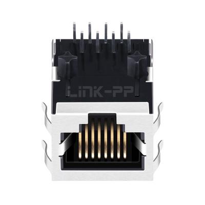 中国 LPJ00407CNL RJ45 コンネクタ 10/100 ベース-T 統合磁気タブダウン 単一ポート Led なし 販売のため