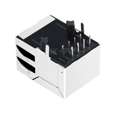 中国 LPJ00407CNL RJ45 コンネクタ 10/100 ベース-T 統合磁気タブダウン 単一ポート Led なし 販売のため