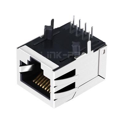 中国 LPJ00407CNL RJ45 コンネクタ 10/100 ベース-T 統合磁気タブダウン 単一ポート Led なし 販売のため