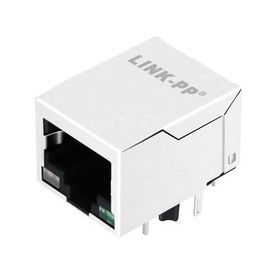 中国 LPJ4092H7NL 10/100 Base-T マグネティクス ジャック RJ45 女性コネクタ タブダウン イエロー&グリーン/グリーン LED 販売のため