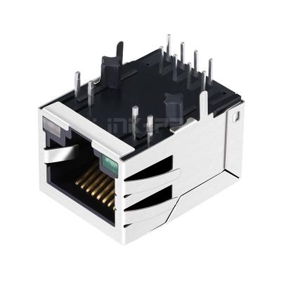 Cina Halo HFJ11-2450E-L17RL Compatibile LINK-PP LPJ0011G27NL 10/100 Base-T Single Port RJ45 MagJack Tab Down Verde/Arancione&Lede Verde in vendita