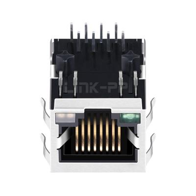 Cina Halo HFJ11-2450E-L17RL Compatibile LINK-PP LPJ0011G27NL 10/100 Base-T Single Port RJ45 MagJack Tab Down Verde/Arancione&Lede Verde in vendita