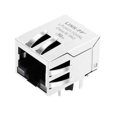 中国 Halo HFJ11-E2450E-L55RL 互換 LINK-PP LPJ4011G4NL 10/100 ベース-T RJ45 ジャックコネクタ シングルポートタブ ダウン グリーン&イエロー/グリーン&イエロー LED 販売のため
