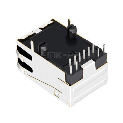 China Belfuse 08B0-1GX1-06-F Compativel LINK-PP LPJ2011KWNL 10/100 Base-T Portão único RJ45 Jacks magnéticos integrados Tab Up Verde/Led Verde à venda