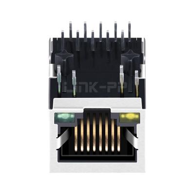 Cina KLA1S109-34 entrambi i lati LF Compatibile LINK-PP LPJG0801BANL 100/1000 Base-T Tab Down Giallo/Verde Led 1x1 Port Jack RJ45 Connector di rete in vendita