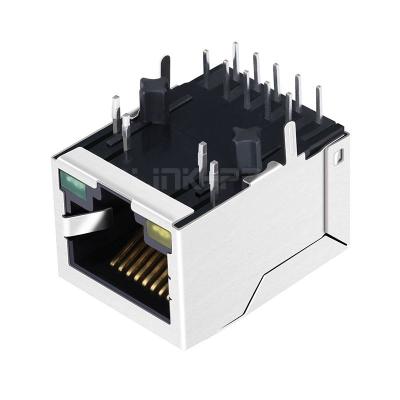 Cina KLA1S109-34 entrambi i lati LF Compatibile LINK-PP LPJG0801BANL 100/1000 Base-T Tab Down Giallo/Verde Led 1x1 Port Jack RJ45 Connector di rete in vendita