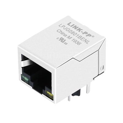 Cina X Multiple XRJG-01K-4-H11-120 Compatibile LINK-PP LPJG0801BENL 100/1000 Base-T RJ45 Jack con Magnetics Tab Down Verde/Giallo Led in vendita
