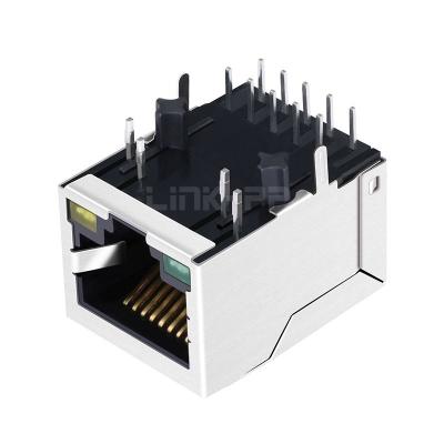 Cina X Multiple XRJG-01K-4-H11-120 Compatibile LINK-PP LPJG0801BENL 100/1000 Base-T RJ45 Jack con Magnetics Tab Down Verde/Giallo Led in vendita