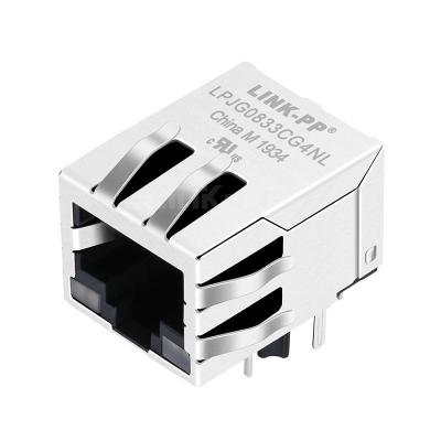 Cina Tyco 1840475 Compatibile LINK-PP LPJG0833CG4NL 100/1000 Base-T Tab Down Verde e Giallo/Verde e Giallo Led Single Port Integrated RJ-45 Connector in vendita