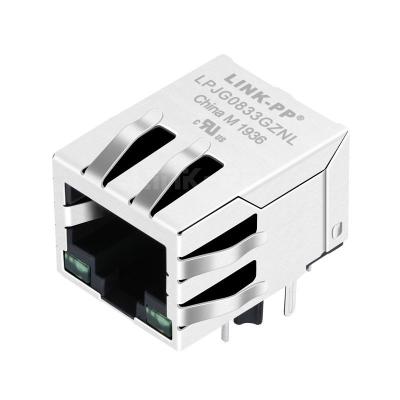 Cina Tyco 1-6605444-1 Compatibile LINK-PP LPJG0833GZNL 100/1000 Base-T Magnetics integrati RJ45 Jack Tab Down Verde/Green Led in vendita