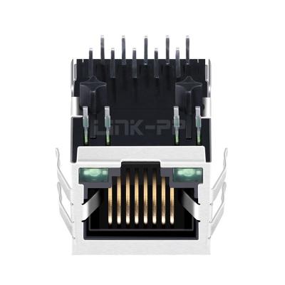 Cina Halo HFJ11-1G02E Compatibile LINK-PP LPJG0805GFNL 100/1000 Base-T Tab Down Verde/Verde Led Single Port 10 Pin RJ45 Connector di rete in vendita