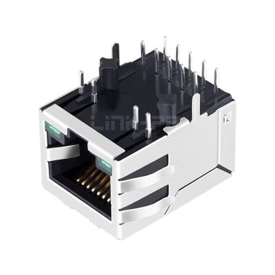 Cina Halo HFJ11-1G02E Compatibile LINK-PP LPJG0805GFNL 100/1000 Base-T Tab Down Verde/Verde Led Single Port 10 Pin RJ45 Connector di rete in vendita