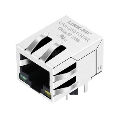 China WE 7499111211 Compatible LINK-PP LPJG0801GENL 100/1000 Base-T puerto único Gigabit RJ45 Jack Tab abajo verde/amarillo LED en venta