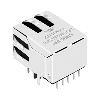 China RB1-13MB5NVF compatível LINK-PP LPJG0808A32NL 100/1000 Base-T Tab Down Verde/Verde e Amarelo Led 1 Port Cat6 Ethernet RJ45 PCB Connector à venda
