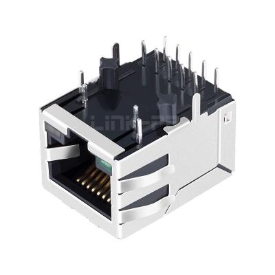 Cina RB1-1G9BC41A Compatibile LINK-PP LPJG0919AVNL 100/1000 Base-T Tab Down Verde/Arancione&Verde Led 1 Port Cat6 PCB RJ45 Socket Connection in vendita
