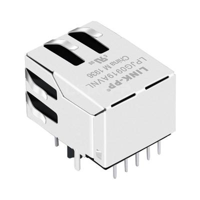 Cina RB1-1G9BC41A Compatibile LINK-PP LPJG0919AVNL 100/1000 Base-T Tab Down Verde/Arancione&Verde Led 1 Port Cat6 PCB RJ45 Socket Connection in vendita