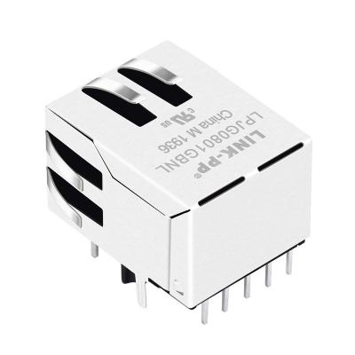 Cina YDS 48F-01GYD2P2NL Compatibile LINK-PP LPJG0801GBNL 100/1000 Base-T Industrial RJ45 Mag Jack Tab Down Verde/Giallo Led in vendita