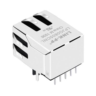 中国 Halo HFJ11-1G02ERL コンパティブル LINK-PP LPJG0805CNL 100/1000 ベース-T タブダウン リードなし 1ポート 10ピン RJ 45 PCBソケット 販売のため