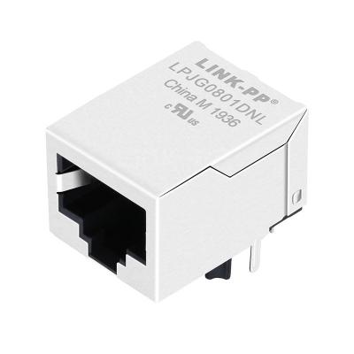 中国 RB1-106BAM1A コンパティブル LINK-PP LPJG0801DNL 100/1000 ベース-T RJ45 インテグレート磁気タブダウン LEDなし 販売のため