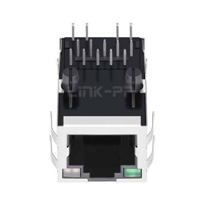 China Belfuse SI-51009-F Compativel LINK-PP LPJG17332A8NL 100/1000 Base-T Tab Up Verde/Amarela& Verde Led Single Port 10P8C RJ45 Conector de rede à venda