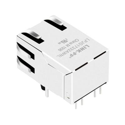 中国 ベルフューズ SI-51005-G コンパティブル LINK-PP LPJG17332AWNL 100/1000 ベース-T RJ45 マグネティックモジュラー ジャック タブアップ グリーン/グリーン LED 販売のため