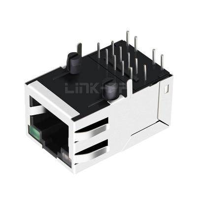 中国 ハンラン HY971161C コンパティブル LINK-PP LPJG17301A9NL 100/1000 ベース-T タブアップ イエロー&グリーン/グリーン LED シングルポート モジュール式 RJ-45 コンネクタ 販売のため
