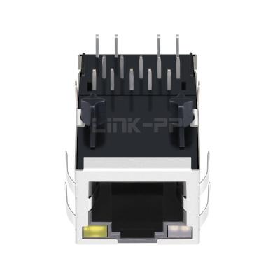 中国 RTA-164AAK1A コンパティブル LINK-PP LPJG17305-1AONL 100/1000 ベース-T タブアップ オレンジ&グリーン/イエロー LEDシングルポートイーサネット LAN RJ45 ジャック 販売のため