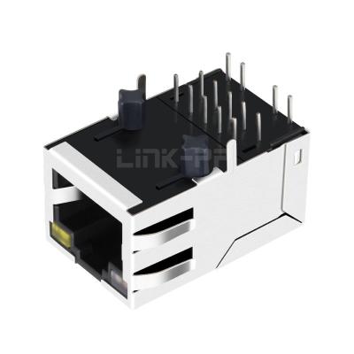 中国 RTA-164AAK1A コンパティブル LINK-PP LPJG17305-1AONL 100/1000 ベース-T タブアップ オレンジ&グリーン/イエロー LEDシングルポートイーサネット LAN RJ45 ジャック 販売のため
