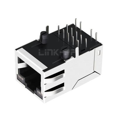 中国 RTA-1S4A9W1F互換 LINK-PP LPJG17333-1A47NL 100/1000 ベース-T タブアップ RJ45 イーサネット マグジャック 1x1 ポート イエロー&グリーン/イエロー&グリーン LED 販売のため