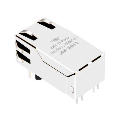 Cina Hanrun HY911180AE Compatibile LINK-PP LPJK0071A53NL 100/1000 Base-T Tab Up Orange&Green/Green Led 1x1 Port Cat6 Protezione RJ45 connettori in vendita