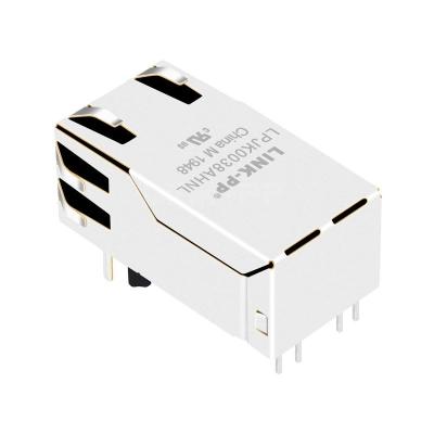 Cina Molex 85793-1006 Compatibile LINK-PP LPJK0038AHNL 100/1000 Base-T Magnetics RJ45 connettori Tab Up Verde/Giallo Led in vendita