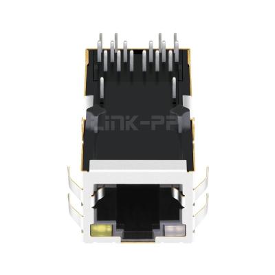 Cina BelFuse 0826-1X1T-80-F Compatibile LINK-PP LPJK1046AONL 100/1000 Base-T Tab Up Orange&Green/Yellow Led 1x1 Port POE RJ45 ICM Connector in vendita