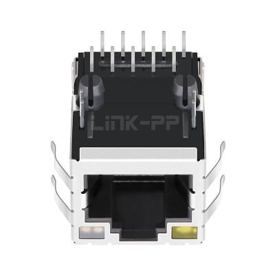 中国 RT7-174AAK1A 互換LINK-PP LPJG16305AQNL 100/1000 ベースTタブアップ 黄色/緑&オレンジ LEDシングルポート RJ45 女性コネクタソケット 販売のため