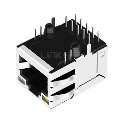 中国 RT7-174AAK1A 互換LINK-PP LPJG16305AQNL 100/1000 ベースTタブアップ 黄色/緑&オレンジ LEDシングルポート RJ45 女性コネクタソケット 販売のため