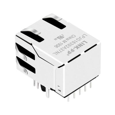 中国 RT7-164AH51F互換LINK-PP LPJG16392A37NL 100/1000 ベース-T タブアップ グリーン&オレンジ/イエロー LEDシングルポート RJ-45 マグジャックコネクタ 販売のため