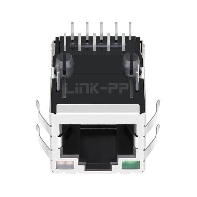 中国 両手XMH-01-D-HC2-711-1P0 互換LINK-PP LPJG16394A30NL 100/1000 ベース-T タブアップ グリーン/グリーン&イエロー LEDシングルポート シールド RJ45ソケット接続 販売のため