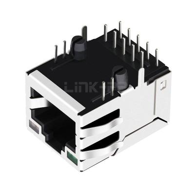中国 両手XMH-01-D-HC2-711-1P0 互換LINK-PP LPJG16394A30NL 100/1000 ベース-T タブアップ グリーン/グリーン&イエロー LEDシングルポート シールド RJ45ソケット接続 販売のため
