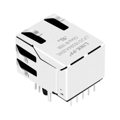 中国 両手XMH-01-D-HC2-711-1P0 互換LINK-PP LPJG16394A30NL 100/1000 ベース-T タブアップ グリーン/グリーン&イエロー LEDシングルポート シールド RJ45ソケット接続 販売のため