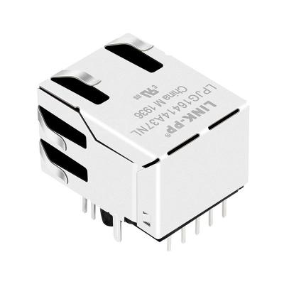 中国 MTJ-88TUX1-FSD-PG-VLL-M219 互換LINK-PP LPJG16414A37NL 100/1000 ベース-T タブアップ グリーン&オレンジ/イエロー LEDシングルポート シールド 8P8C RJ45 マグジャックコネクタ 販売のため