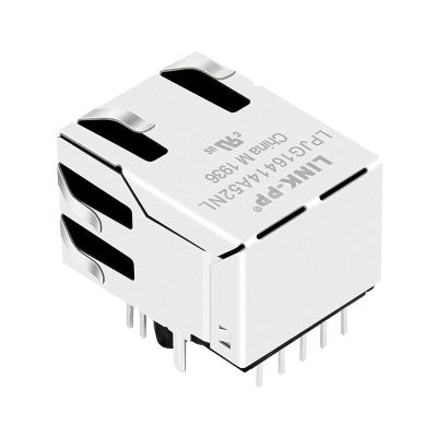中国 Tyco 1840710-5 互換LINK-PP LPJG16414A52NL 100/1000 ベース-T タブアップ グリーン&イエロー/グリーン LEDシングルポート シールド 8P8C RJ45 ジャック モジュール 販売のため