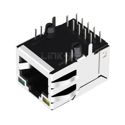 China Pulse JXD1-0001NL Compatibel LINK-PP LPJG16470ADNL 100/1000 Base-T Tab Up Geel/Groen Led Single Port RJ45 8P8C Modulaire connector Te koop