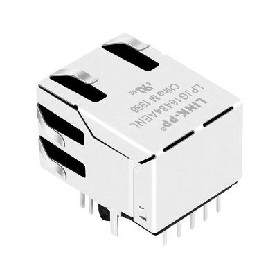 China XFMRC XFGIG8AB-CTGxu1-4MS Compatible LINK-PP LPJG16484AENL 100/1000 Base-T Tab Up Groen/Geel Led Single Port RJ45 Modulaire Connector Jacks Te koop