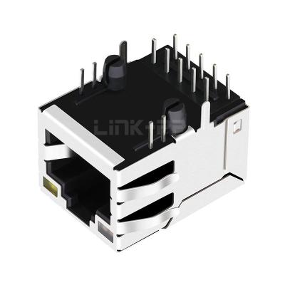 中国 Tyco 6605814 互換性 LINK-PP LPJG16314A37NL 100/1000 ベース-T タブアップ グリーン&オレンジ/イエロー LEDシングルポートネットワーク ジャック RJ45 接続器 販売のため