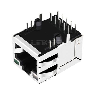 Cina RJG-1FA08T109W5 Compatibile LINK-PP LPJG16505A52NL 100/1000 Base-T Tab Up Verde&Giallo/Verde Led Single Port RJ45 Ethernet Magnetics in vendita
