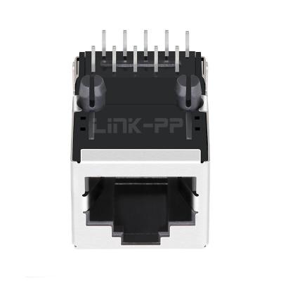 China RT7-10HFAK4A Compatible LINK-PP LPJG16305DNL 100/1000 Base-T Tab Up zonder Led Single Port PCB Mount RJ45 Magjack Connector Te koop