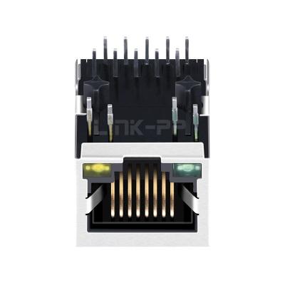 China LPJG0801BBNL 10/100/1000 Base-T Tab Down RJ45 Modulaire connector Groen/Geel LED Te koop